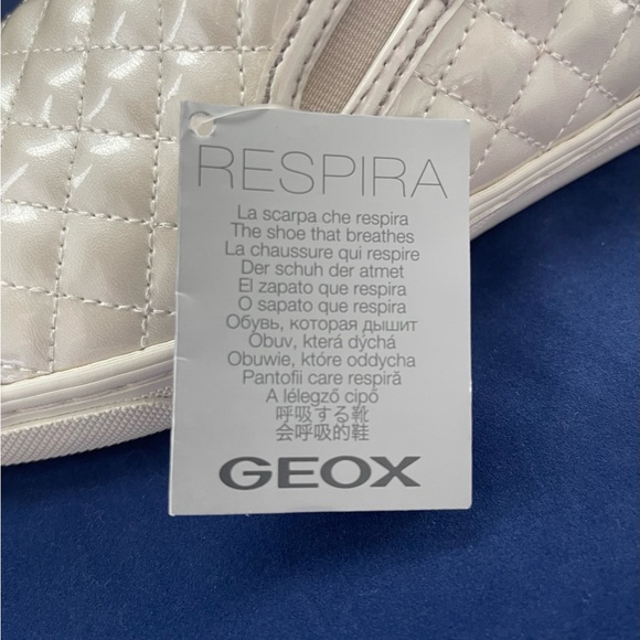 Geox | Shoes | Nib Geox Respira Patent Quilted Slip On White Rear ...